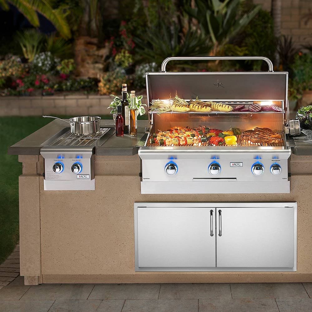 Drop-In Double Side Burner, American Outdoor Grill, Built-In, "T" Seri ...