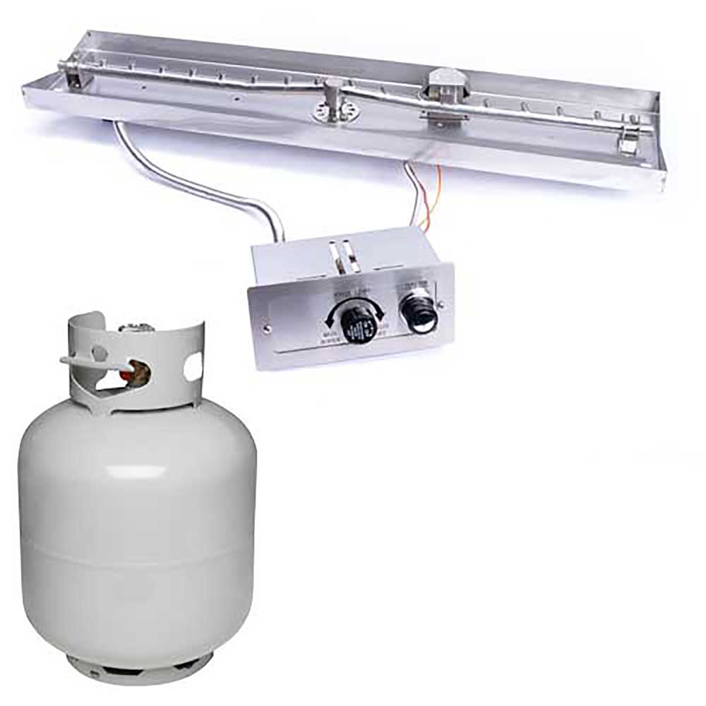 Linear Interlink Torpedo Fire Pit Burner Kit for Small LP Tank Push Bu ...