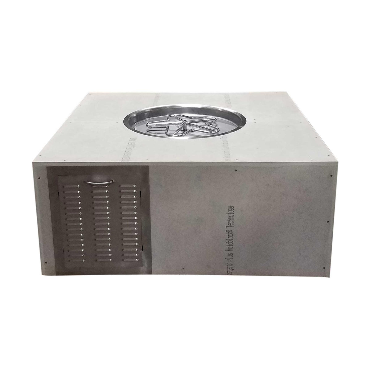 Square Unfinished LPT Fire Pit Enclosure with Burner by HPC Fire — Dawson